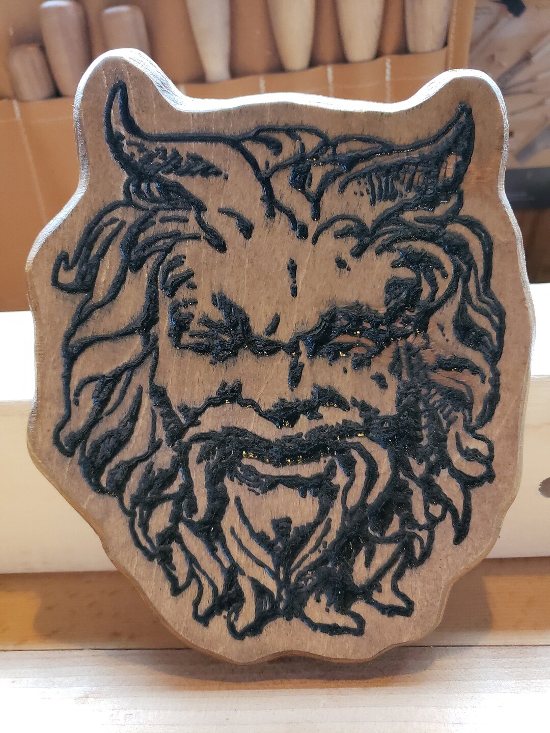 Satyr Wood Carving Altar Piece Wall Decor - Etsy