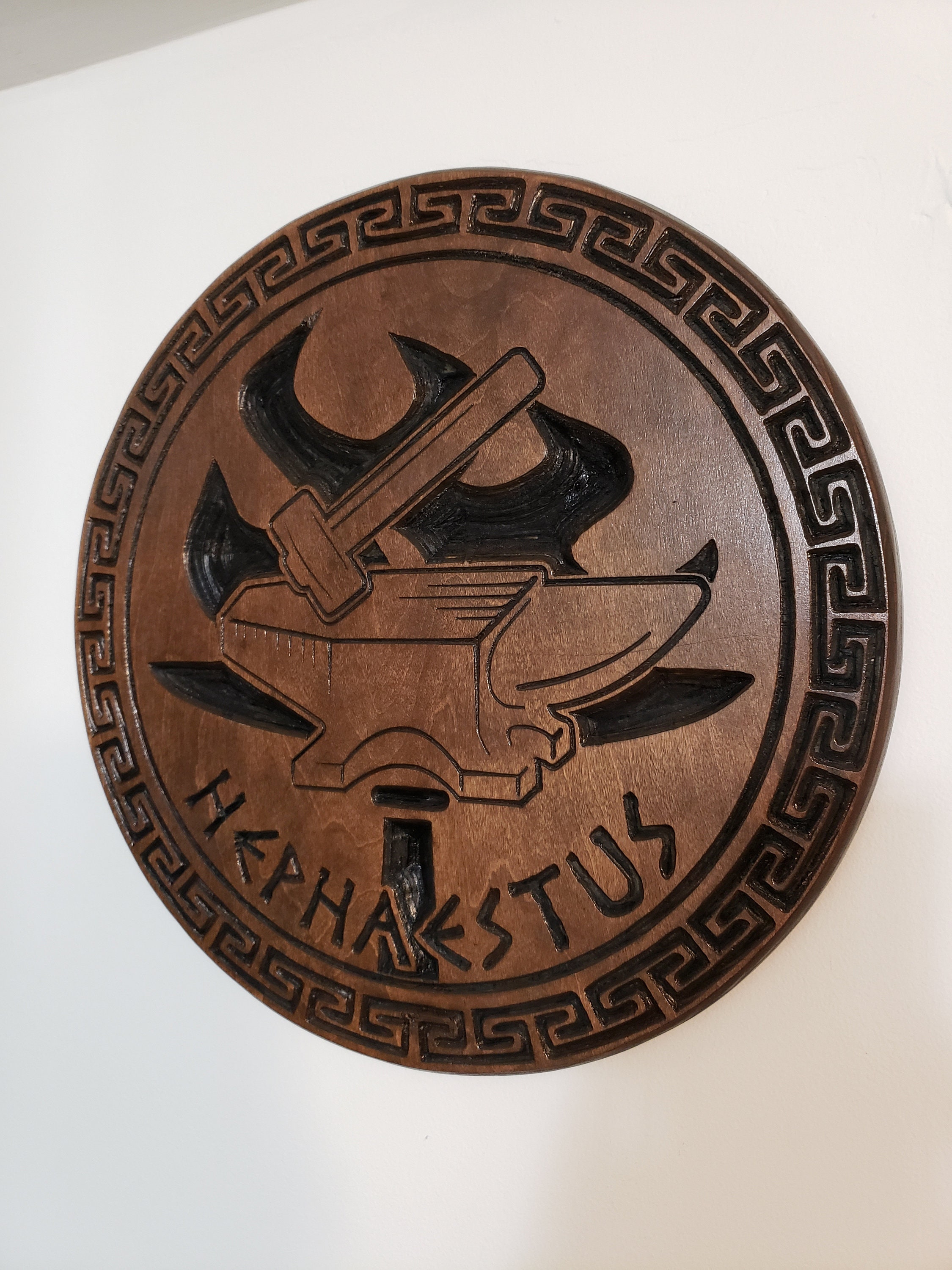 Hephaestus Wood Deity Plaque Vulcan Anvil and Hammer - Etsy