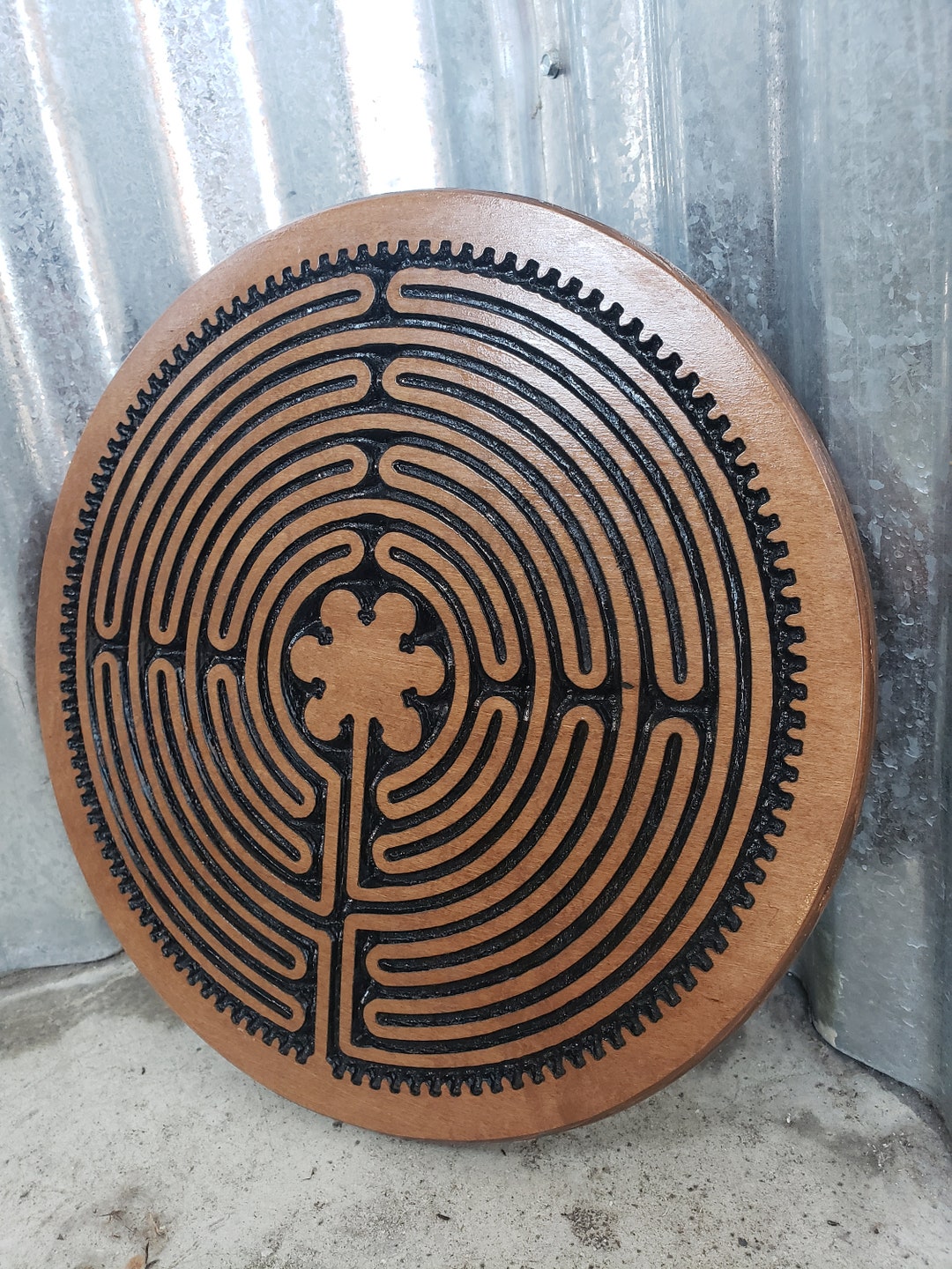 Charles Cathedral Finger Labyrinth Wood Carving - Altar Top - Pagan ...