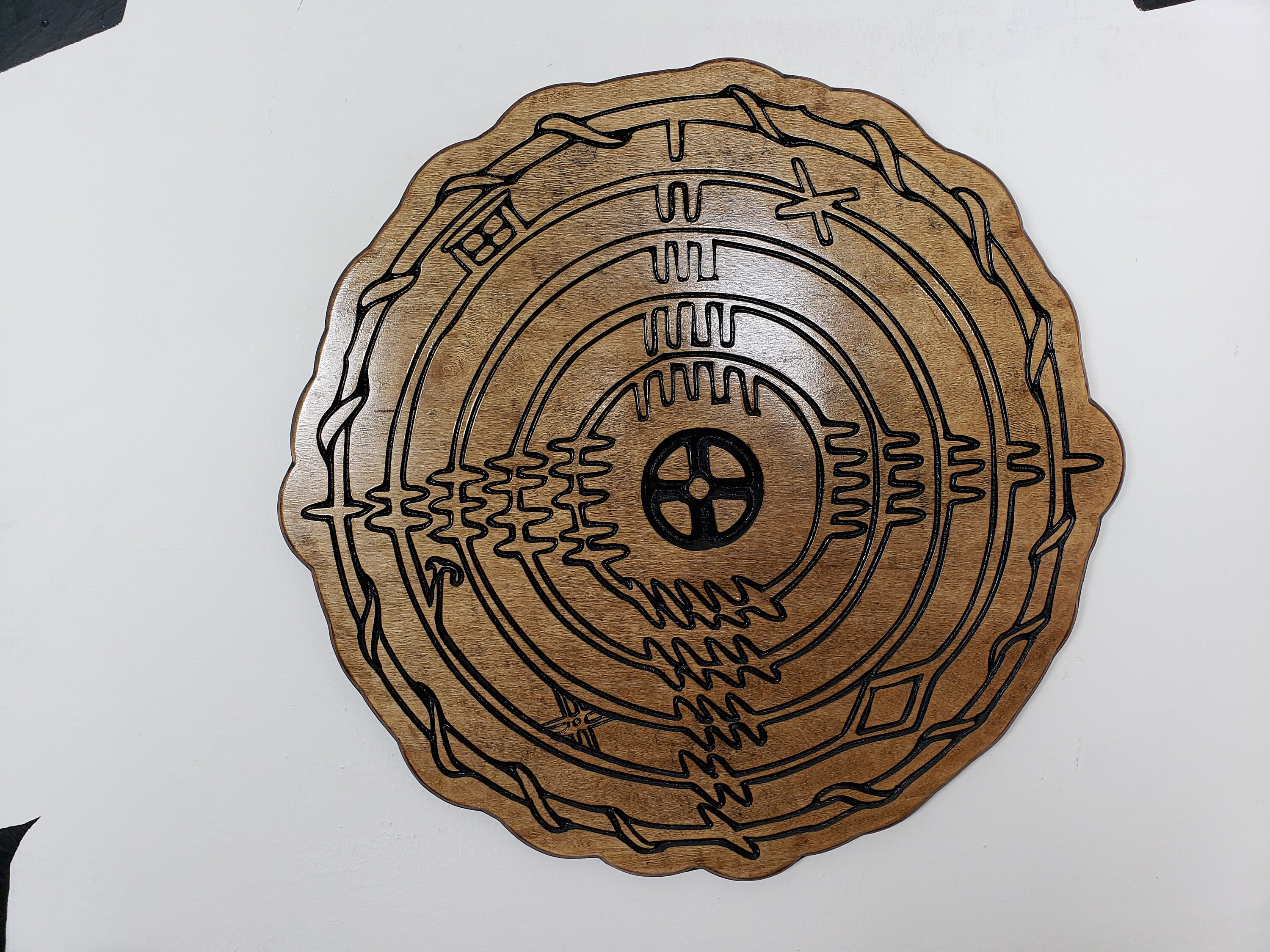 Fionn's Window Wood Carving - Ogham Runic Alphabet - Tree Runes - Early ...