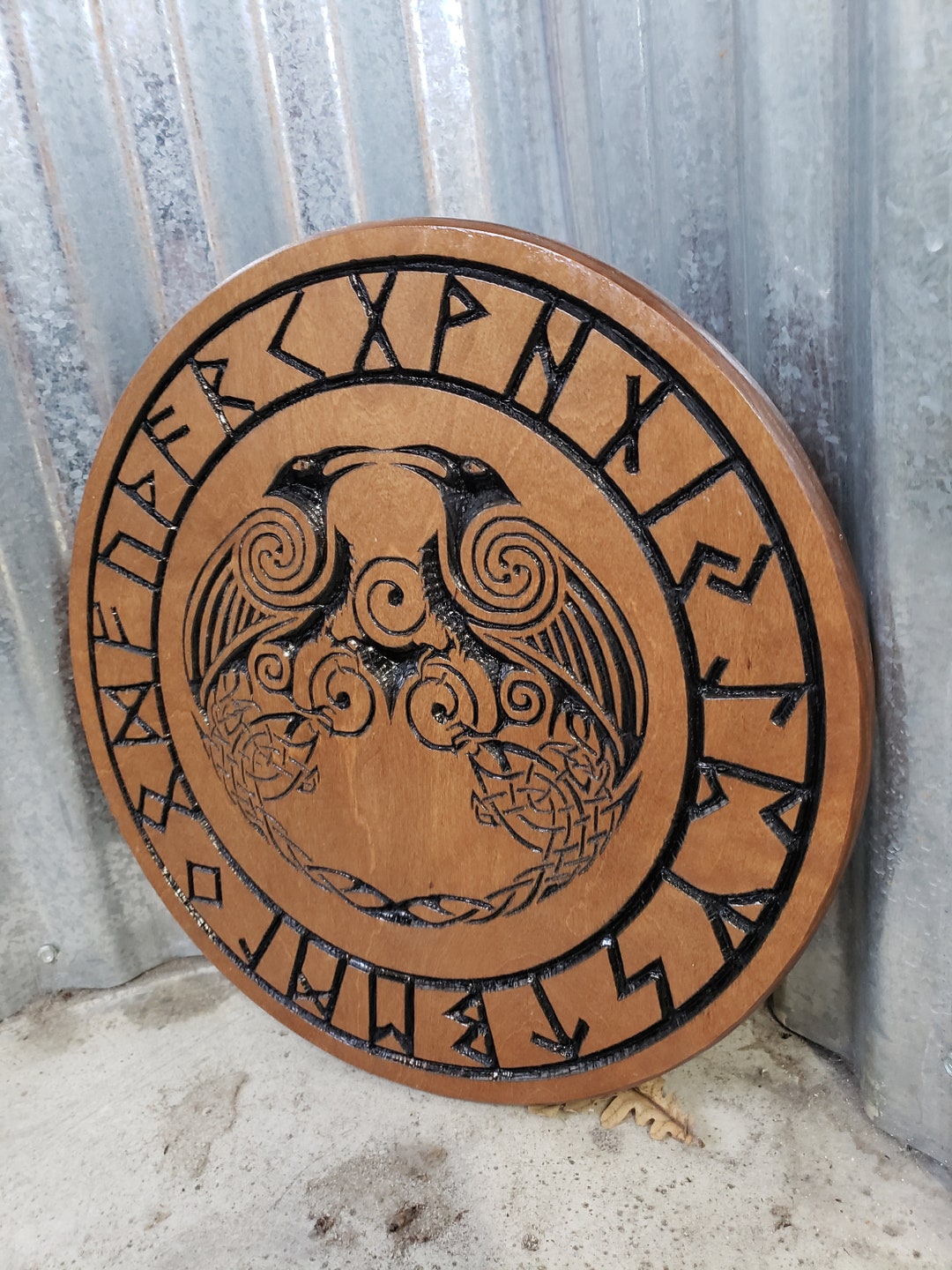 Odin's Ravens With Futhark Rune Alphabet - Huginn and Muninn - Norse ...