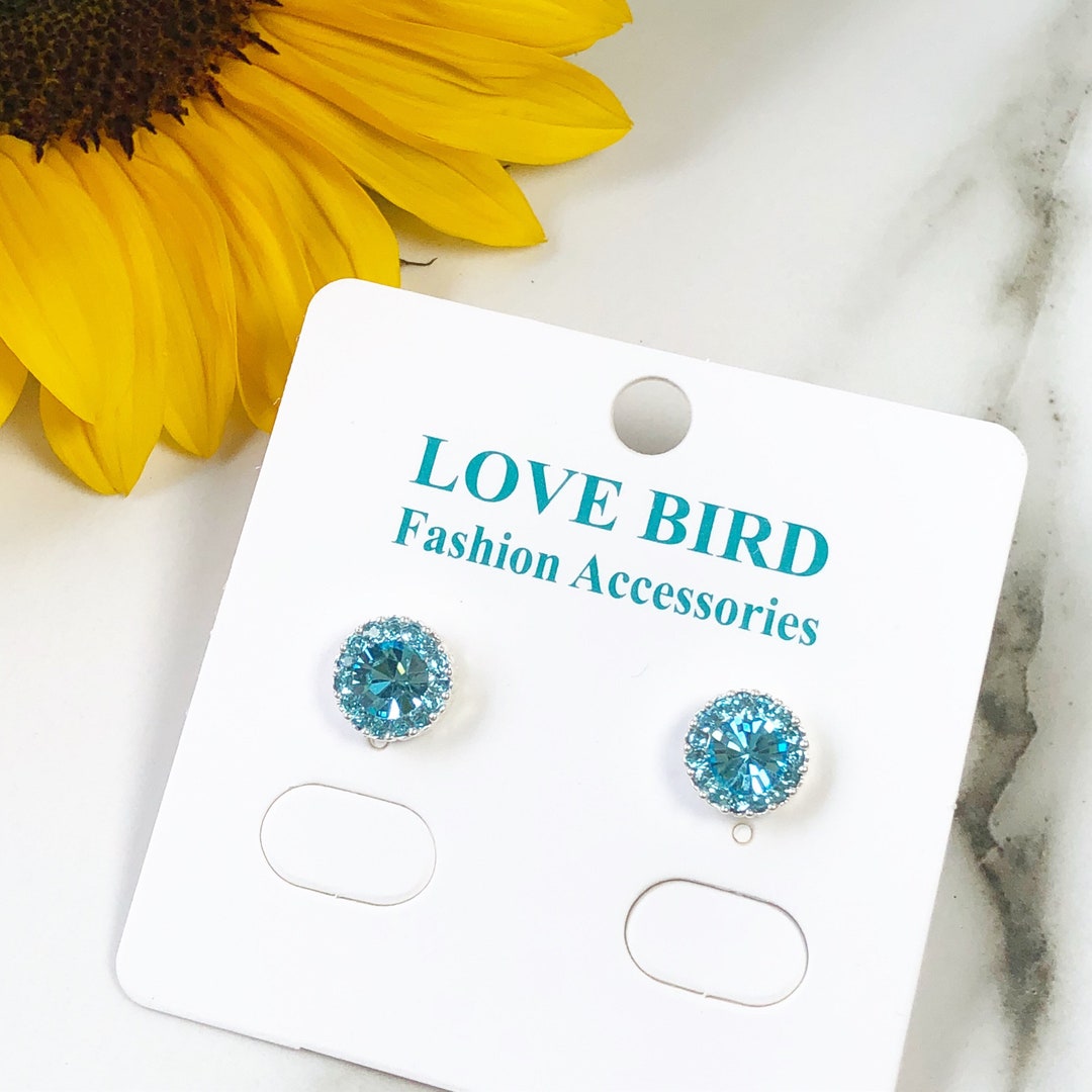 Stud Earrings, Crystal Studs, Crystal Earrings, Blue Earrings, Blue ...