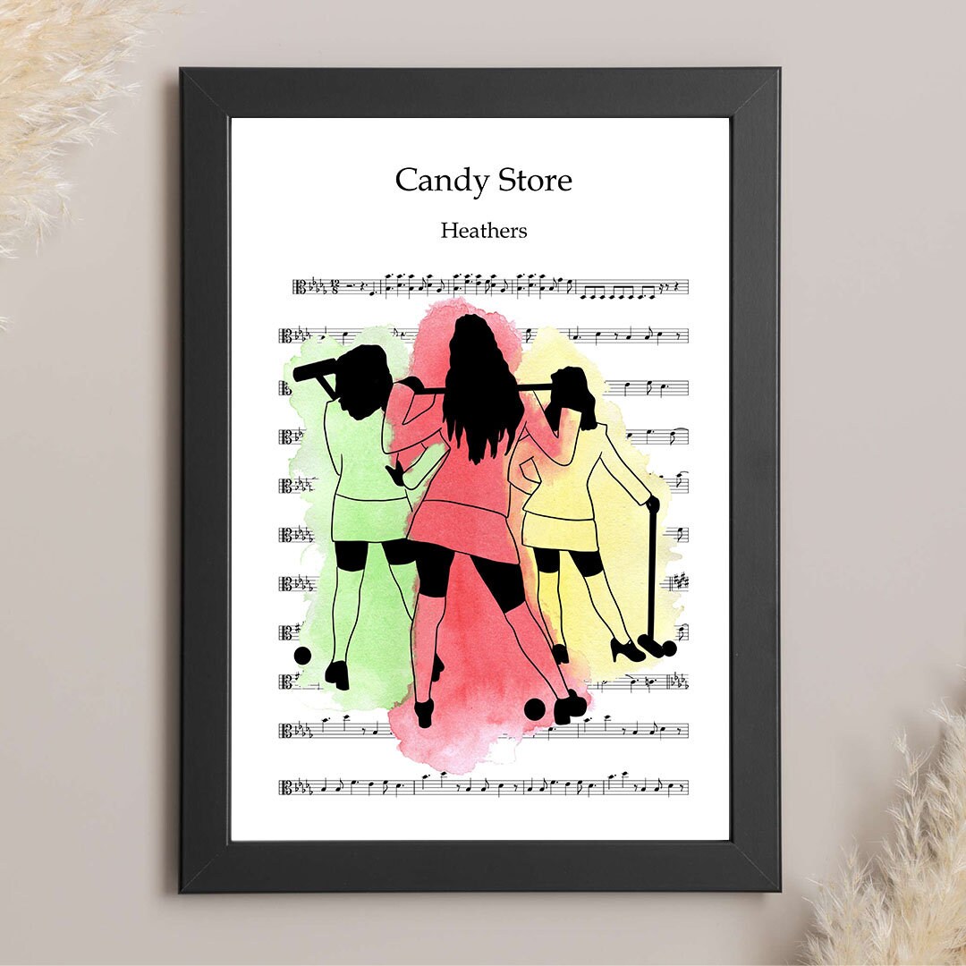 Heathers Candy Store Sheet Music Poster Print INSTANT DIGITAL DOWNLOAD ...