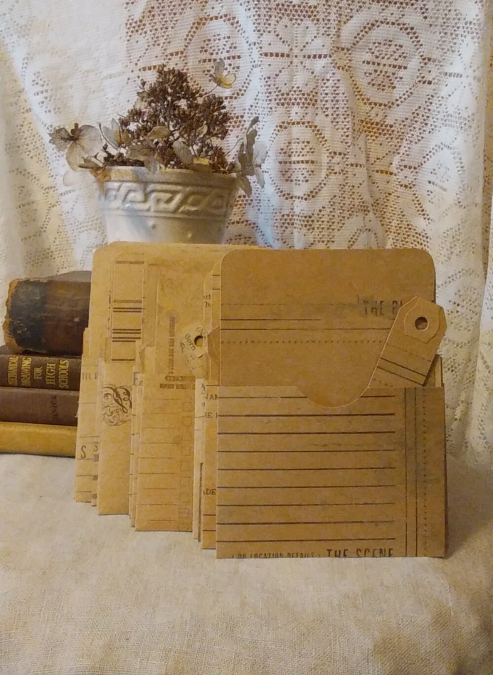 Library Pocket With Bookmark for Journal /mixed Media Kid's Books - Etsy