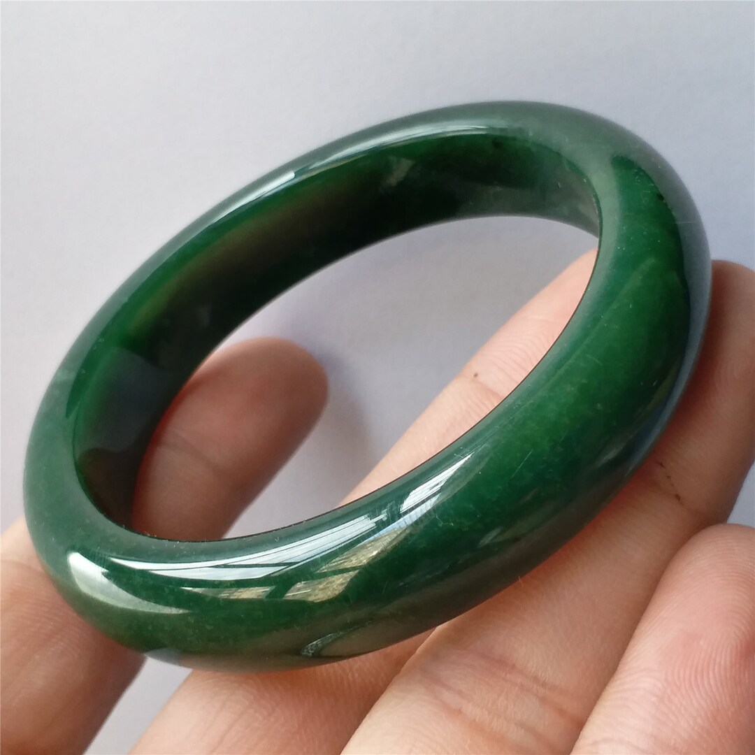 56.4mm Natural Nephrite Round Bangle Green Stone Canadian Jade - Etsy