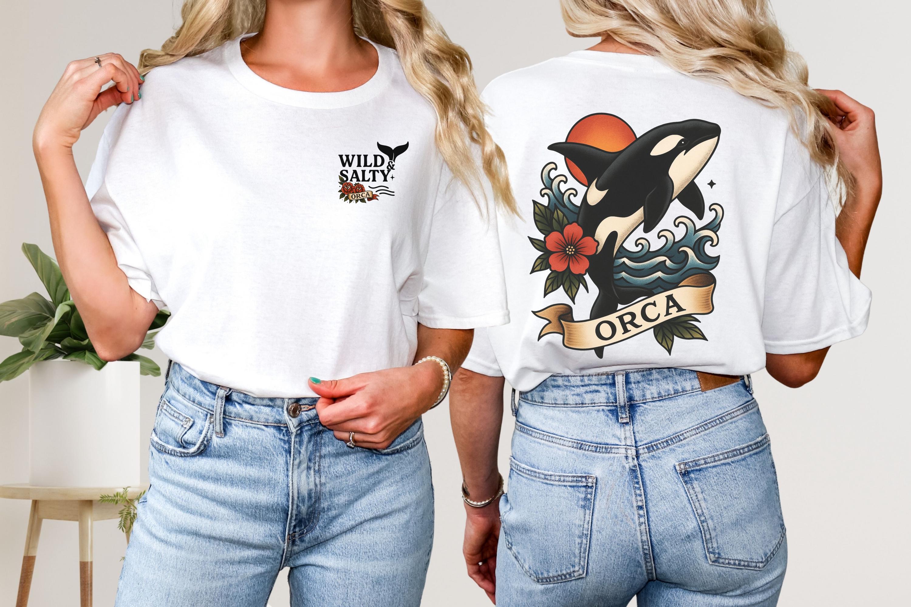 Orca Shirt, Orca Tattoo Shirt, Traditional Flash Orca Tee, Vintage ...