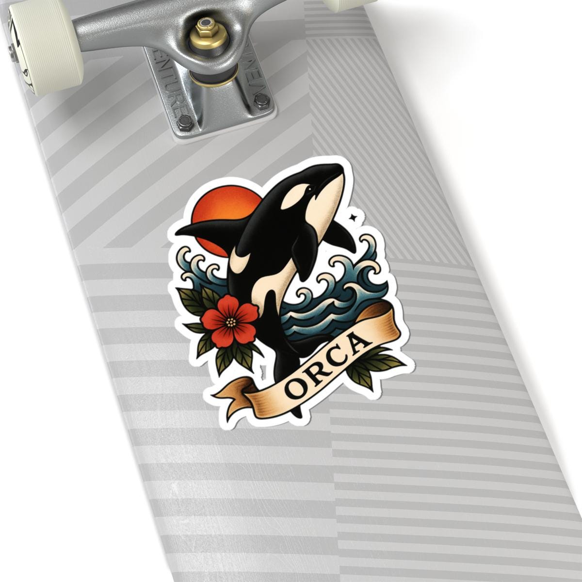 Orca Sticker, Orca Tattoo Decal, Traditional Flash Orca Sticker ...