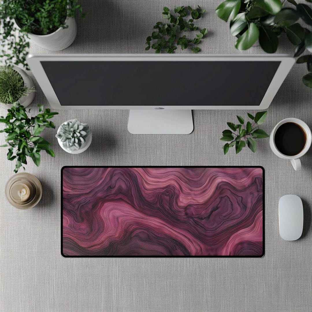 Purpleheart Wood Desk Mat, Wood Grain Office Decor, Natural Luxury ...