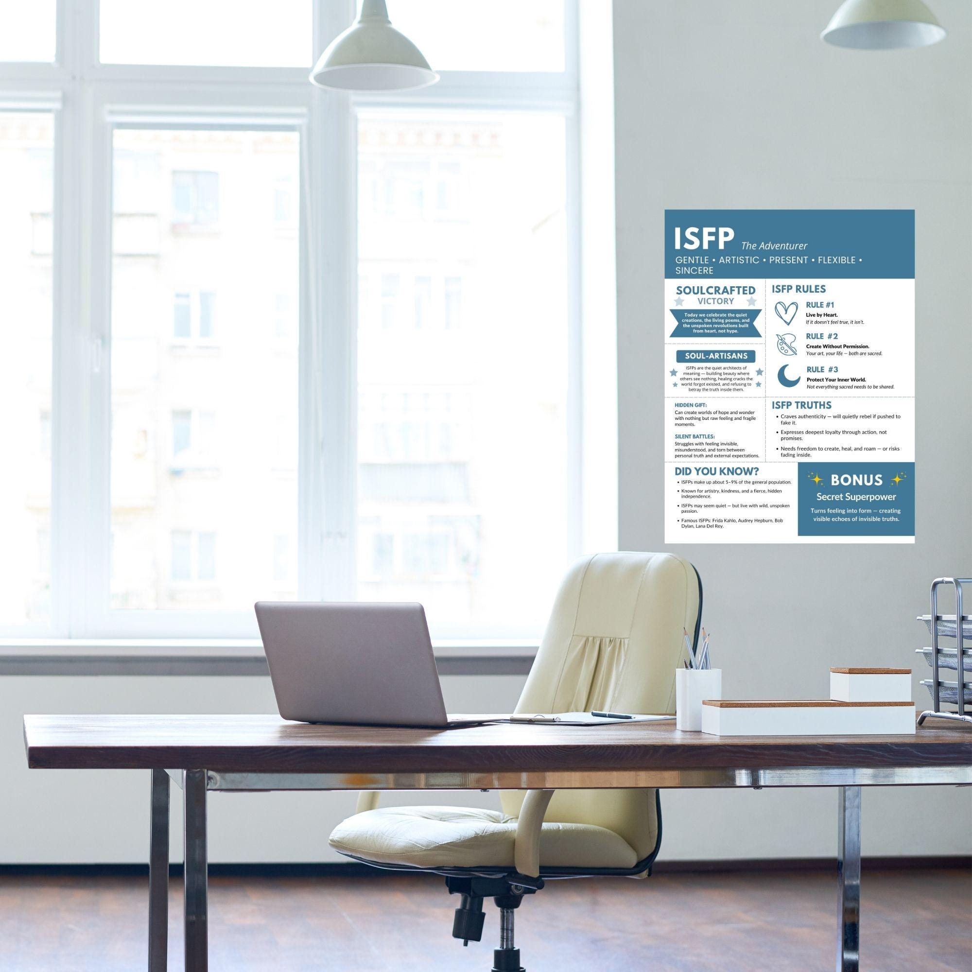 ISFP Poster Printable - Adventurer Myers Briggs MBTI Wall Art ...