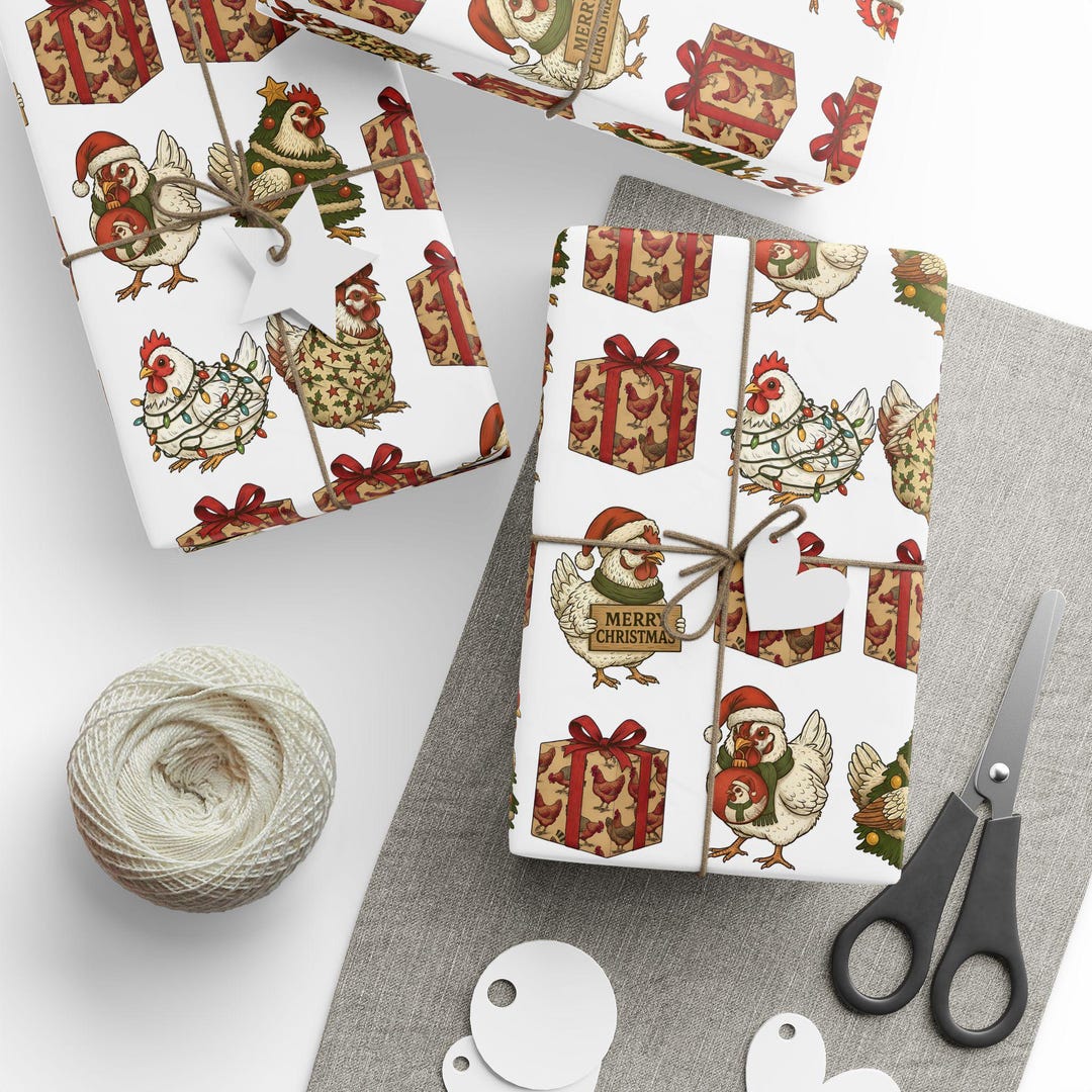 Chicken Wrapping Paper Roll, Festive Animal Gift Wrap, Eco-friendly ...