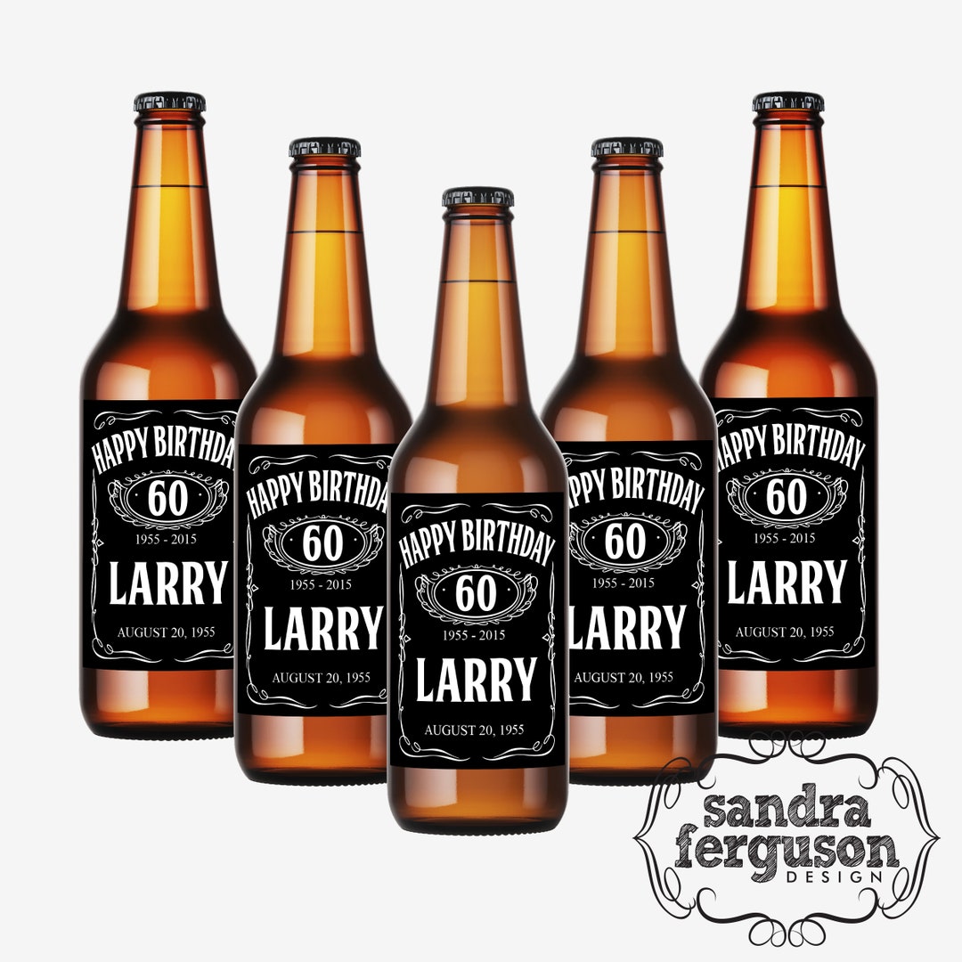 Personalized Beer Bottle Label | Happy Birthday | Party Supplies | Beer ...