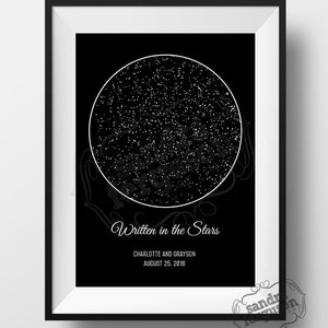 Night Sky Printable, Star Map Custom Digital, Sky Map Art, Keepsake ...