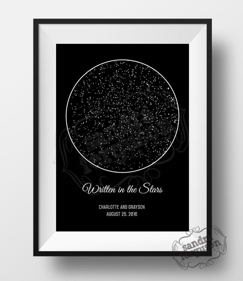 Night Sky Printable Star Map Custom Digital Sky Map Art | Etsy