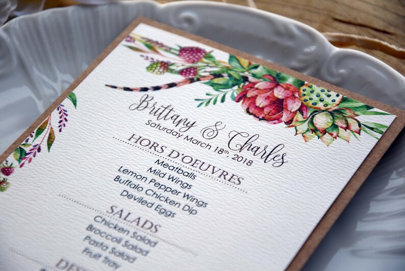 Green Watercolor Wedding Dinner Menu, Pink Dinner Menu, Floral Party ...