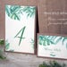 Botanical Wedding Table Numbers, Leafs Table Numbers, Botanical Leafs ...