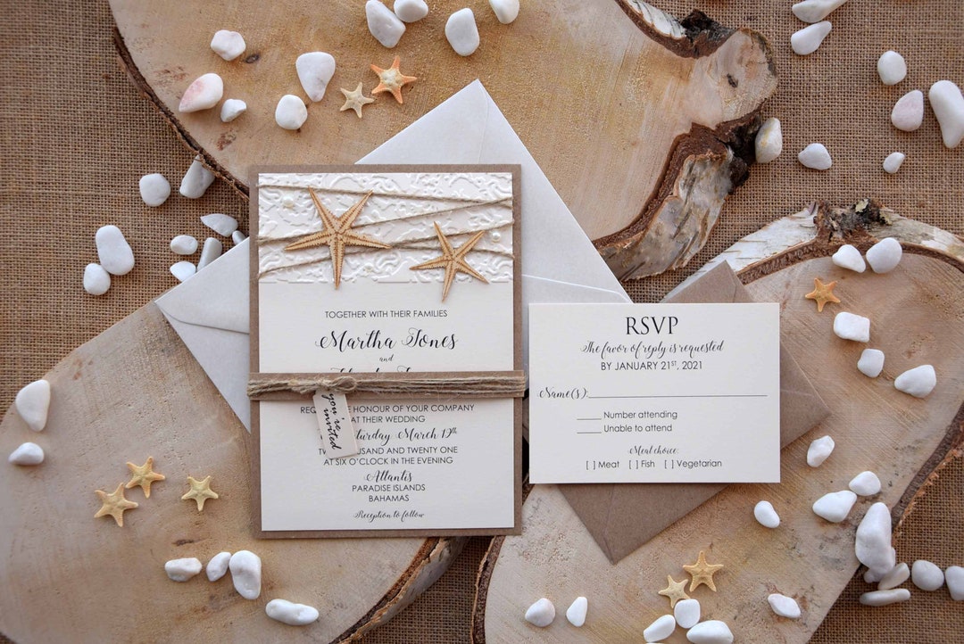 Personalized Beach Wedding Invitation Suite, Semi Custom Wedding ...