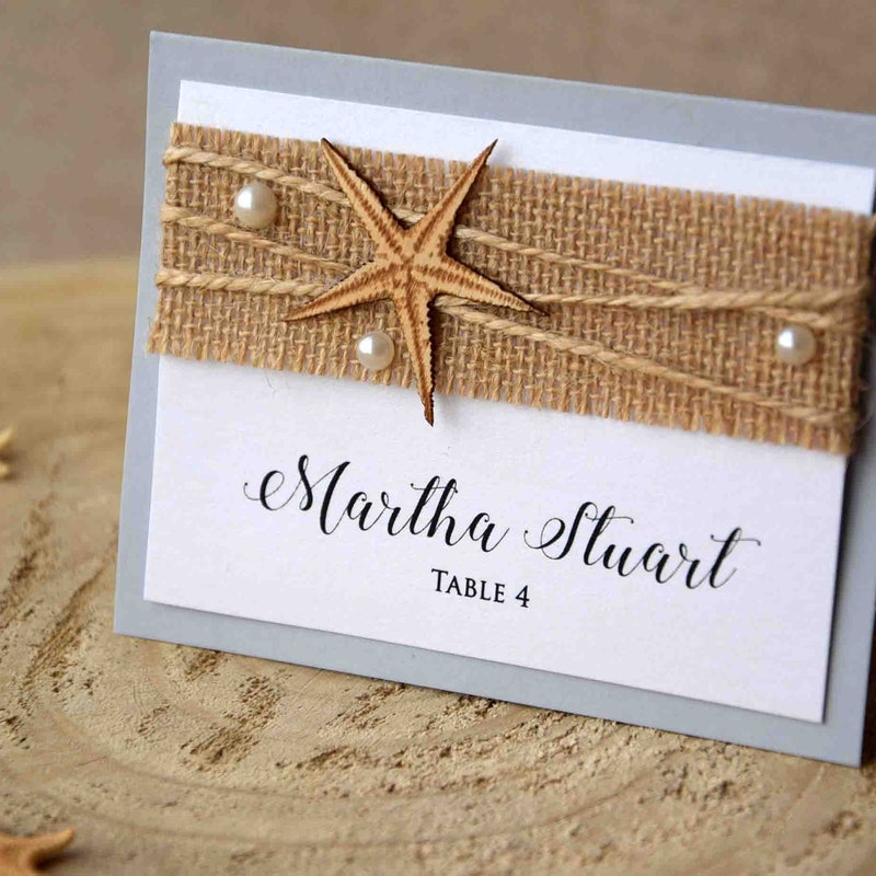Beach Place Card - Etsy