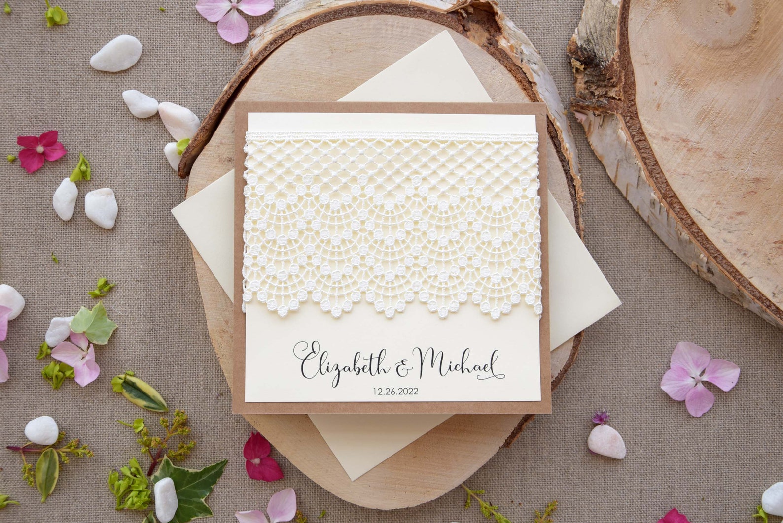 Custom Invitations Lace Wedding Invitation Elegant Wedding - Etsy