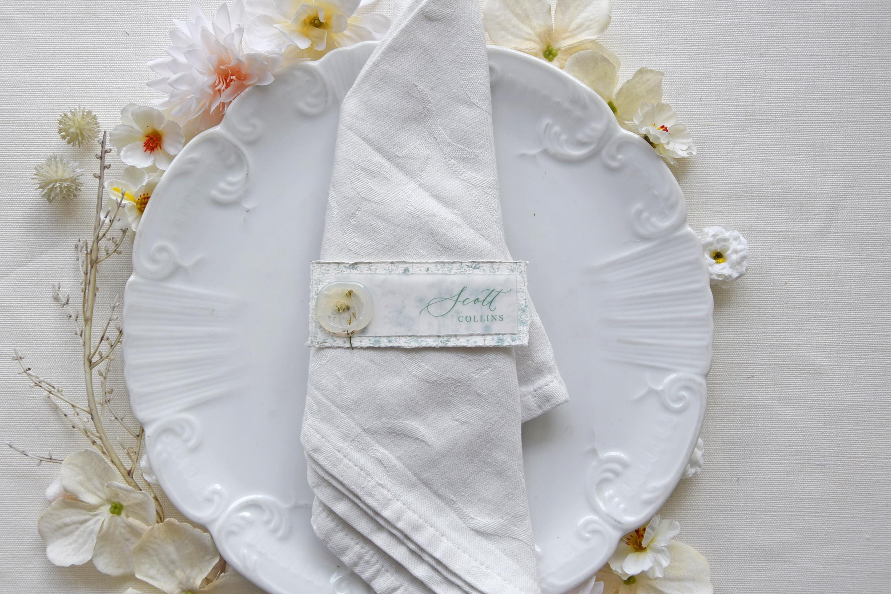 Everbloom Place Card, Wax Seal Edition - Unique Place Card With Deckled ...