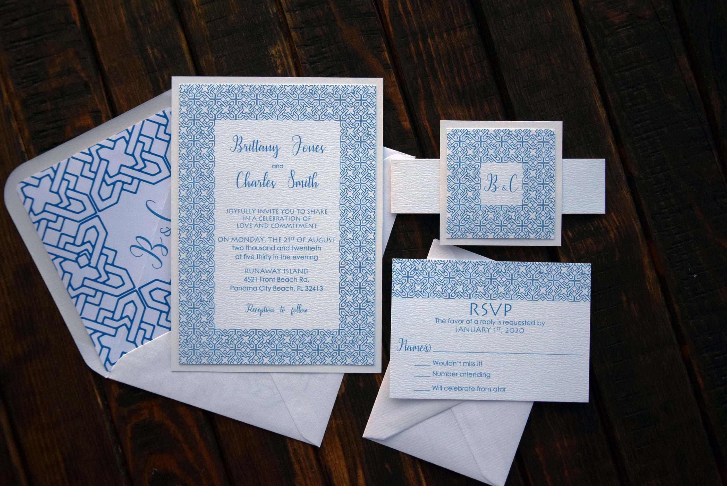 Blue and White Tile Wedding Invitation Portuguese Tile - Etsy