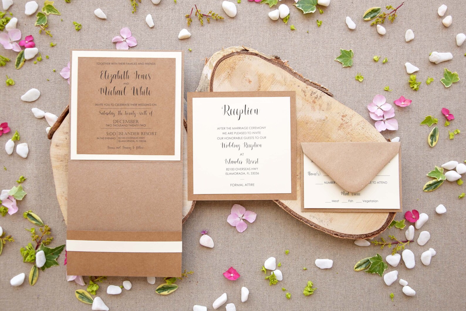 Rustic Wedding Invitations Lace Marriage Invitations Pocket - Etsy