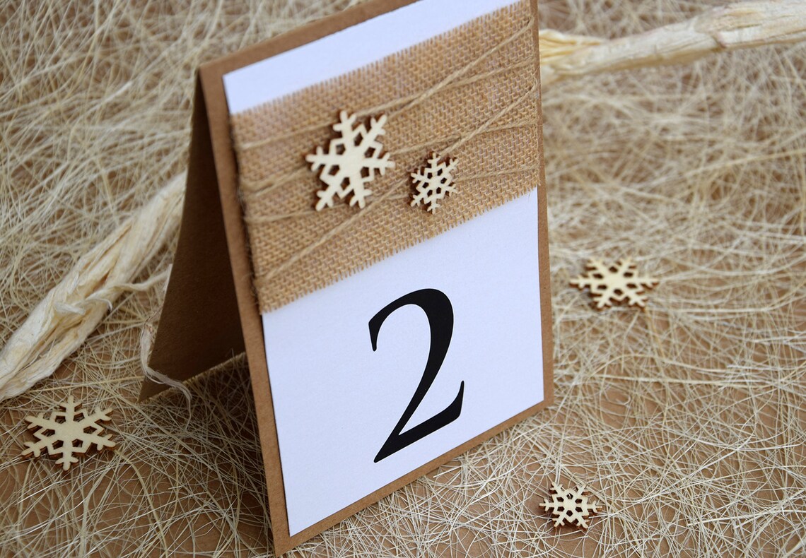 Winter Table Number, Winter Wedding, Snowflake Table Number, Rustic ...