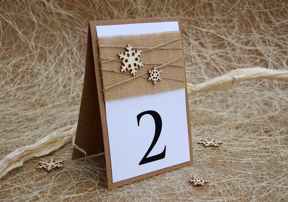 Winter Table Number, Winter Wedding, Snowflake Table Number, Rustic ...