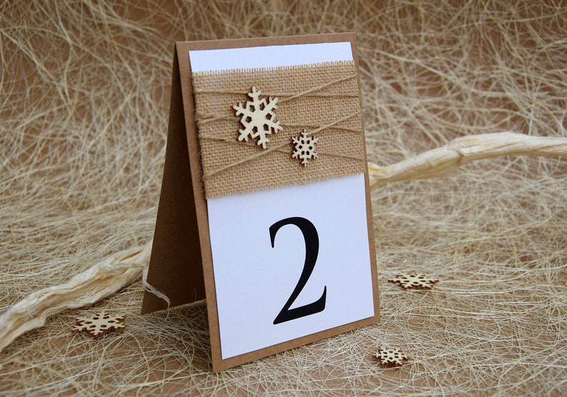 Winter Table Number Winter Wedding Snowflake Table Number | Etsy