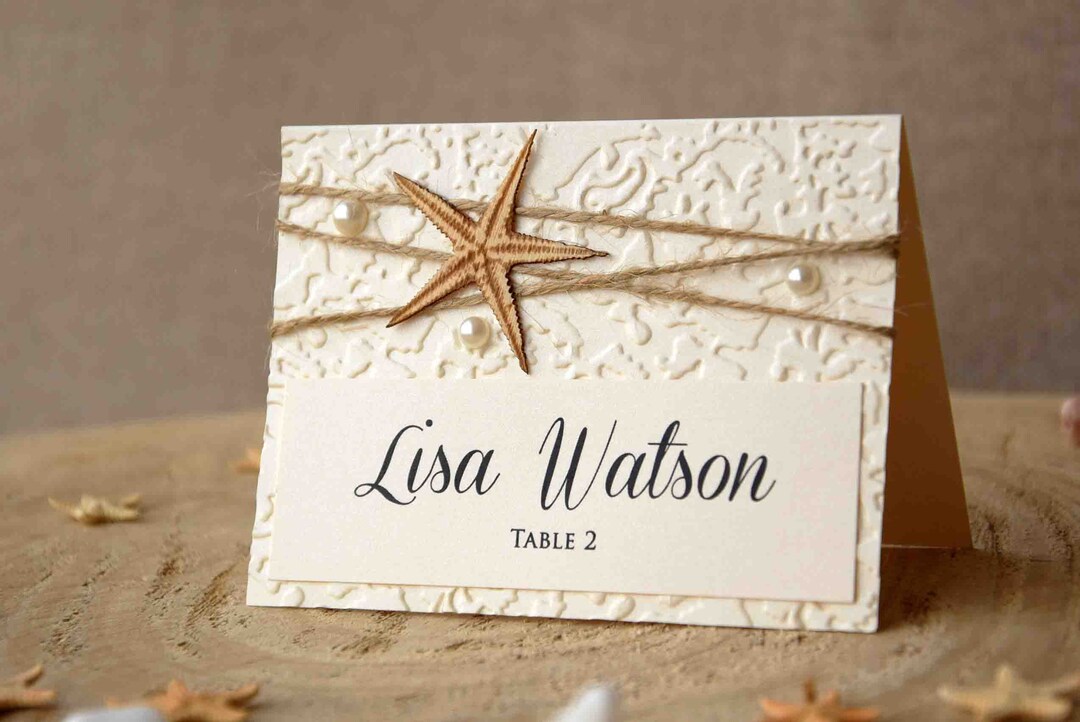 Beach Wedding Place Cards, Place Cards for Wedding, Escort Cards, Ivory ...