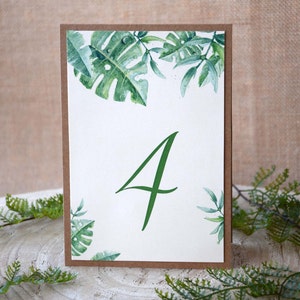 Botanical Wedding Table Numbers, Leafs Table Numbers, Botanical Leafs ...