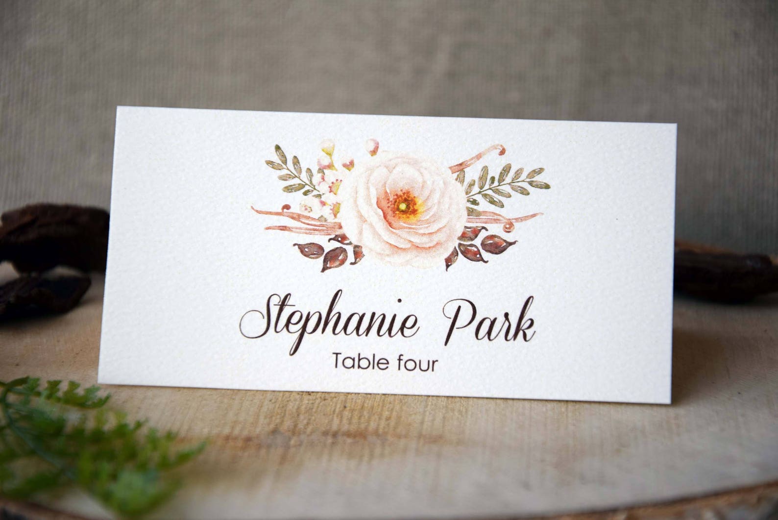 Watercolor Simple Wedding Place Cards Floral Wedding Place - Etsy