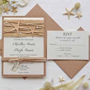 Rustic Beach Wedding Invitations, Beach Themed Wedding Invitations ...