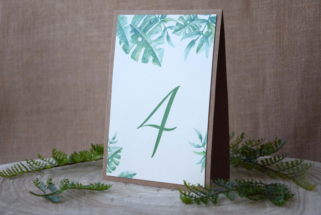 Botanical Wedding Table Numbers, Leafs Table Numbers, Botanical Leafs ...
