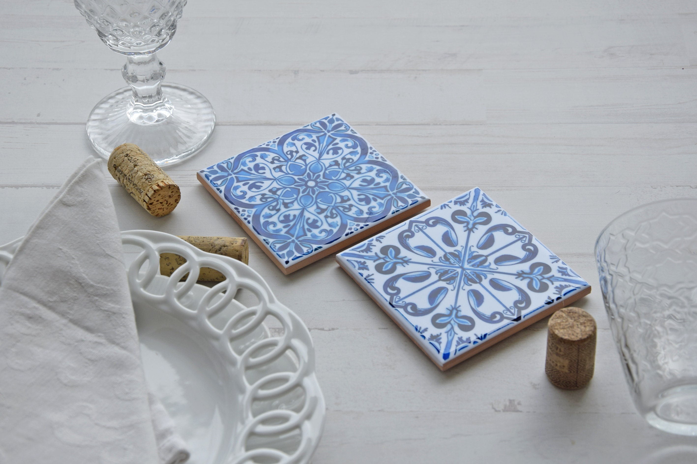 Set of 2 Portuguese Tiles With Guest's Name, Évora Collection ...