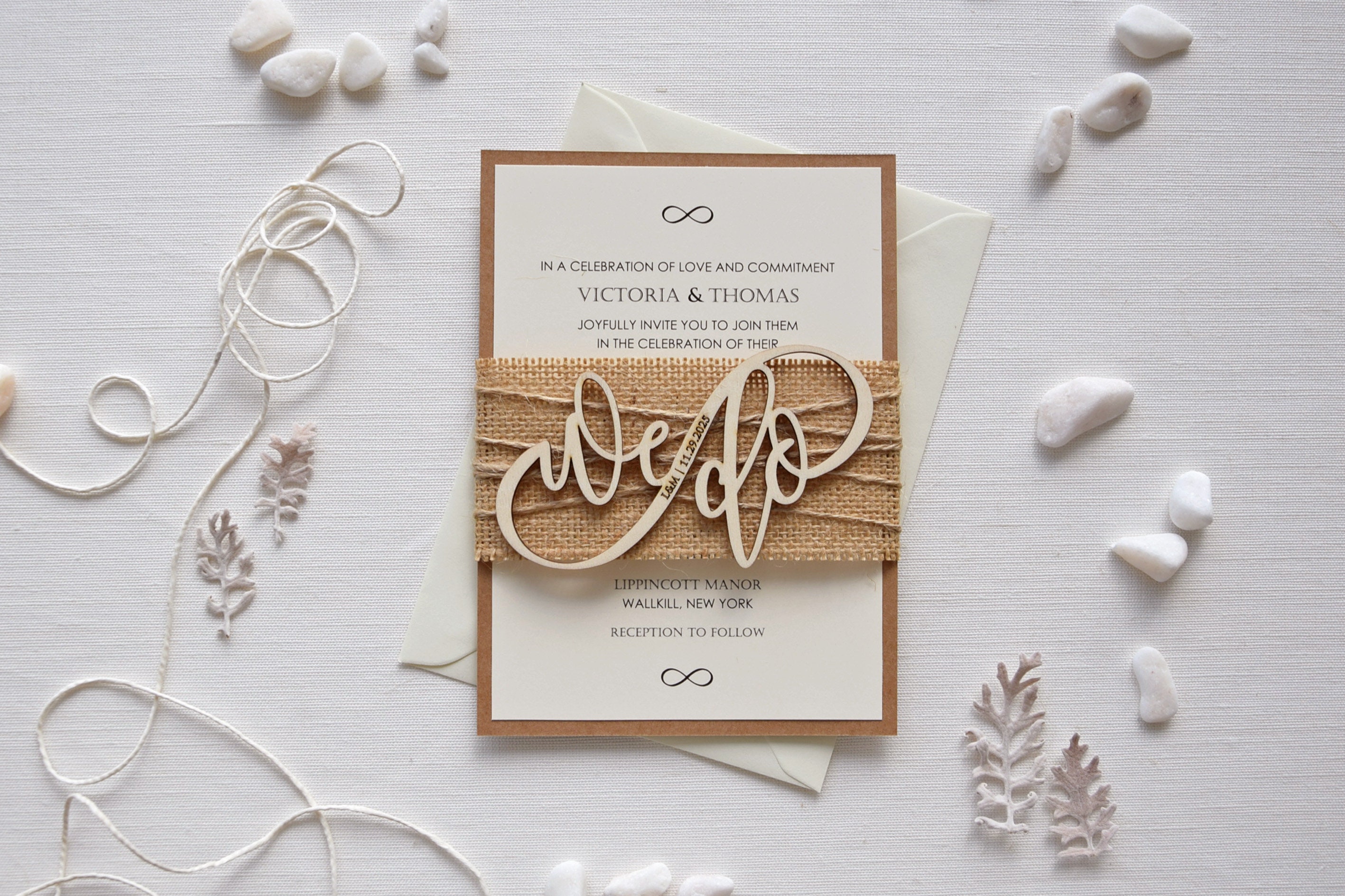 Infinity Rustic Wedding Invitations, Personalized Wood Invitations ...