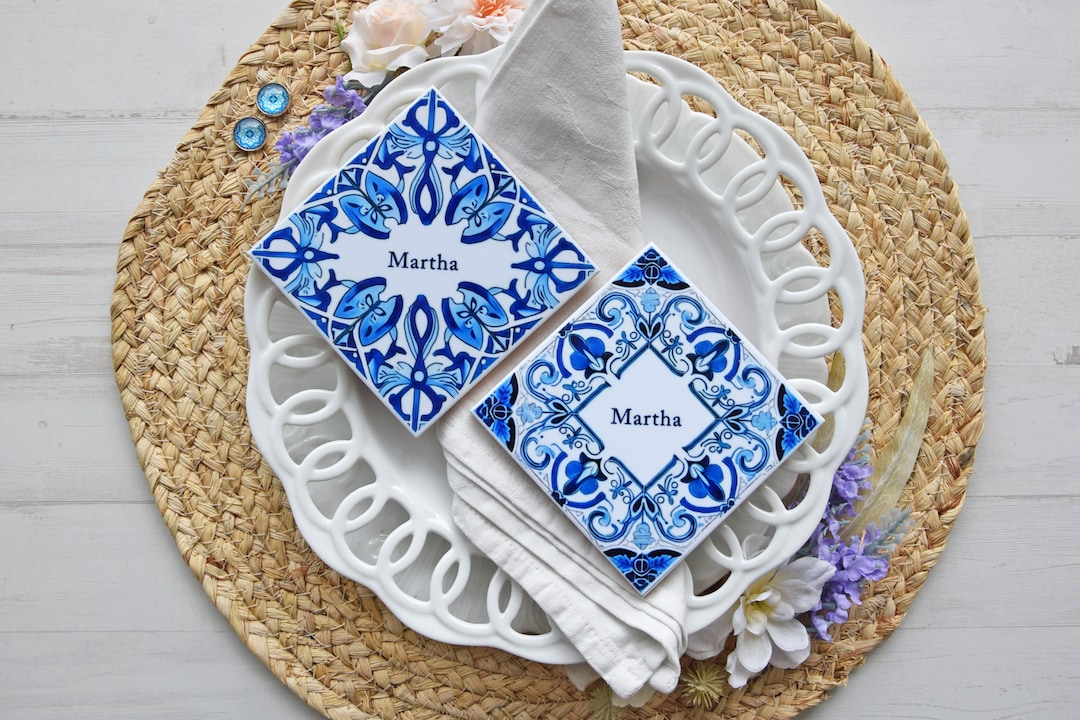 Set of 2 Portuguese Tiles With Guest's Name, Albufeira Collection ...