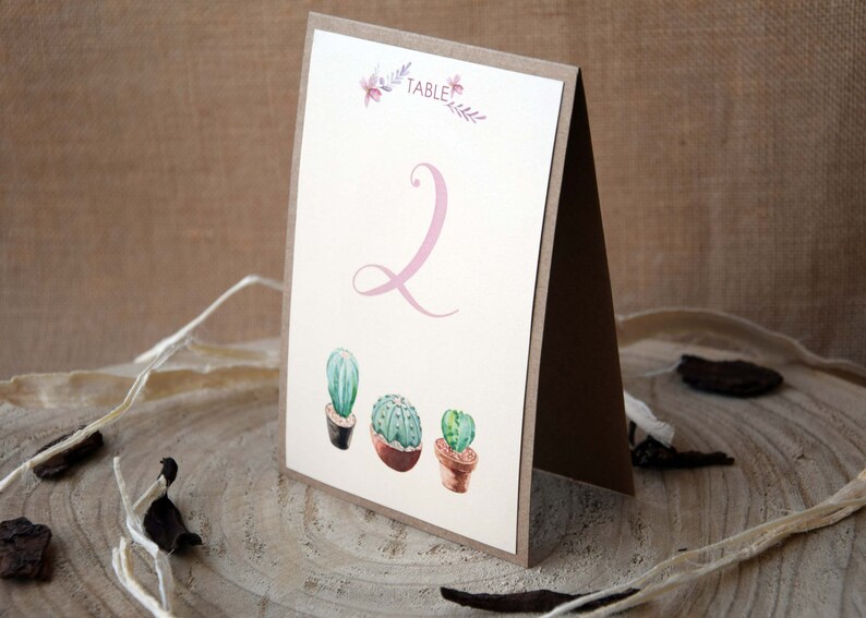 Cactus Wedding Table Numbers Succulents Table Numbers Unique | Etsy