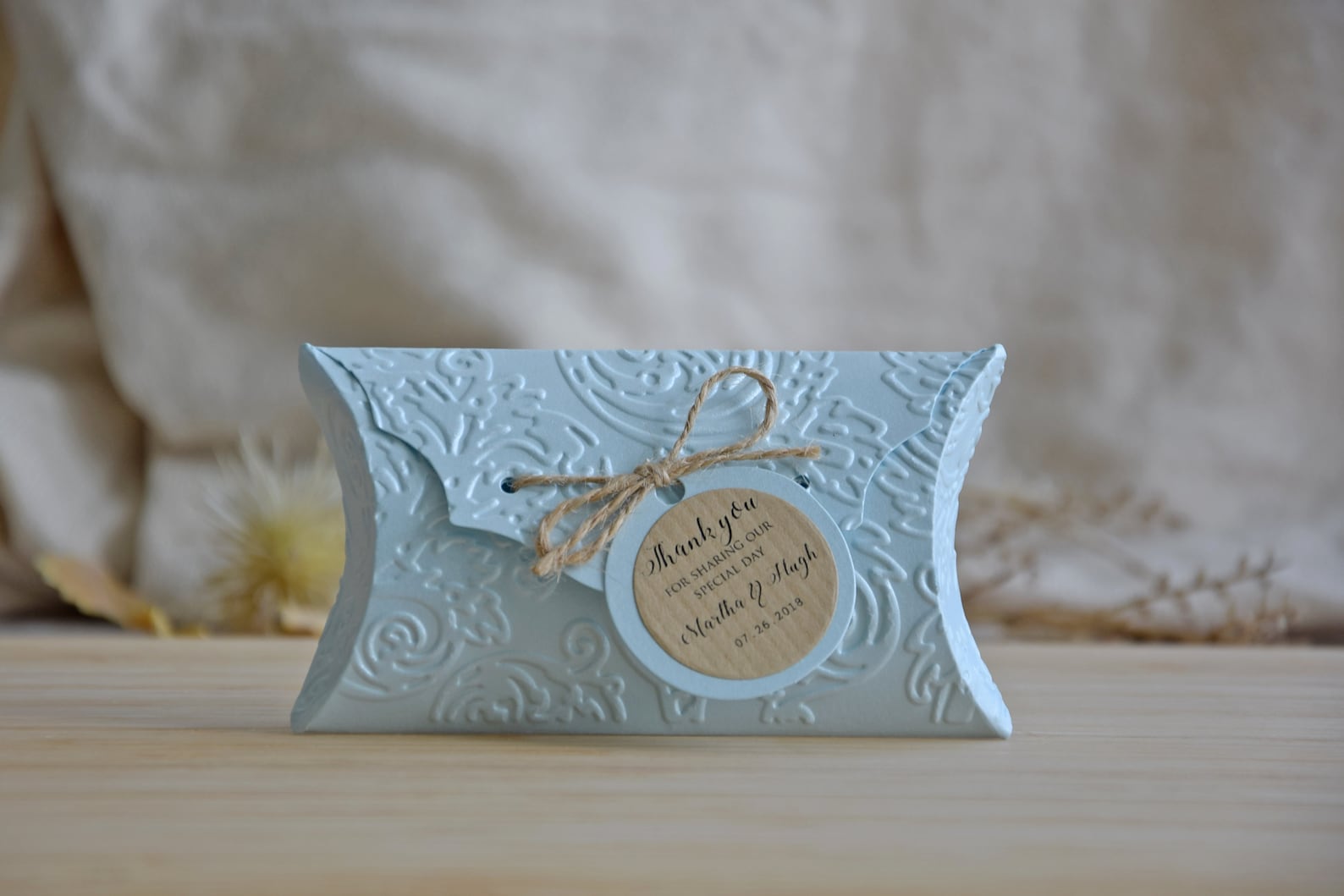 Pack of 10 Blue Favor Boxes, Baby Shower Favor Boxes, Embossed Party ...
