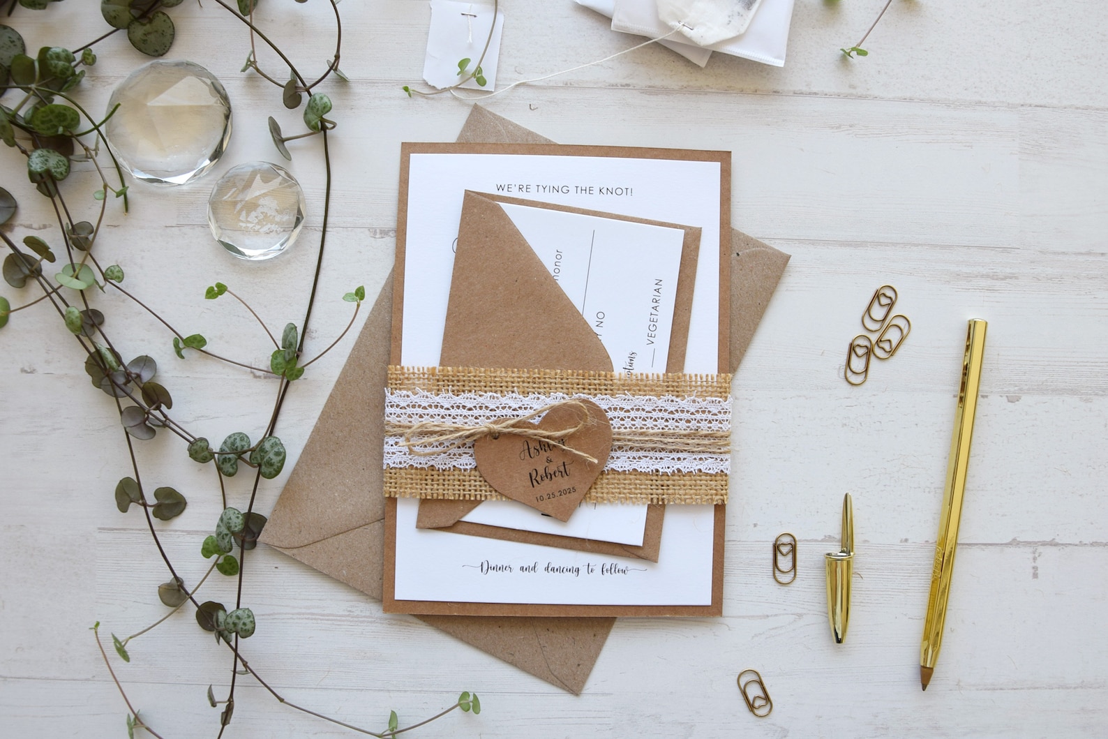 Rustic Lace Wedding Invite, Simple Wedding Invitation, Custom Lace ...