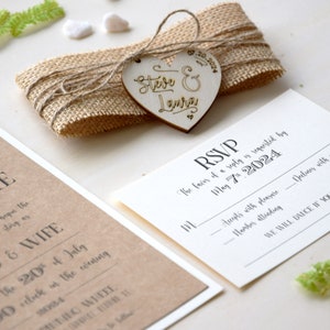 Personalized Rustic Wedding Invitations, Semi Custom Wood Wedding ...