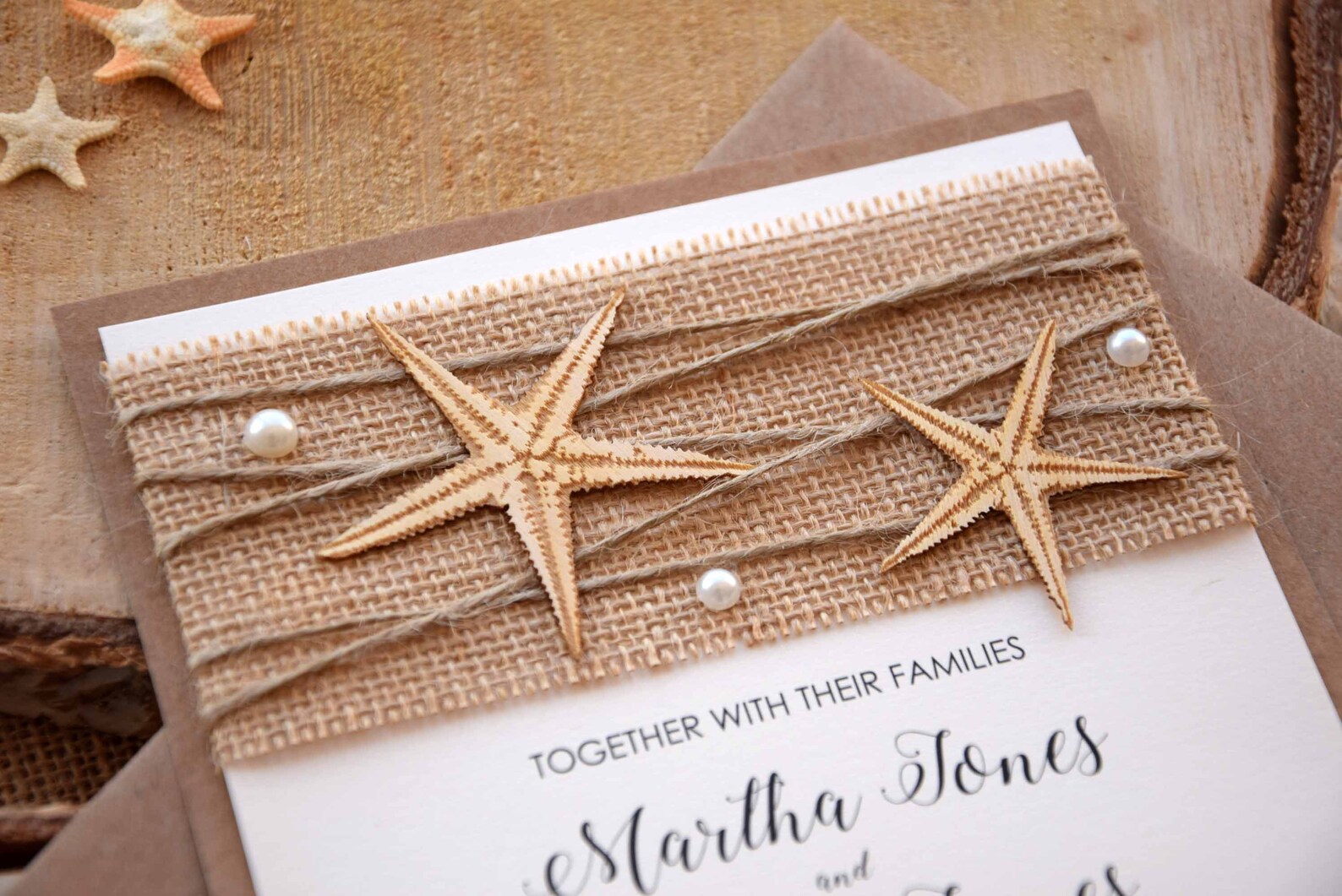 Rustic Beach Wedding Invitations Starfish Invitation - Etsy