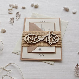 Personalized Rustic We Do Wedding Invitations, Personalized Wooden ...