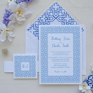 Blue and White Tile Wedding Invitation, Portuguese Tile Wedding Invite ...