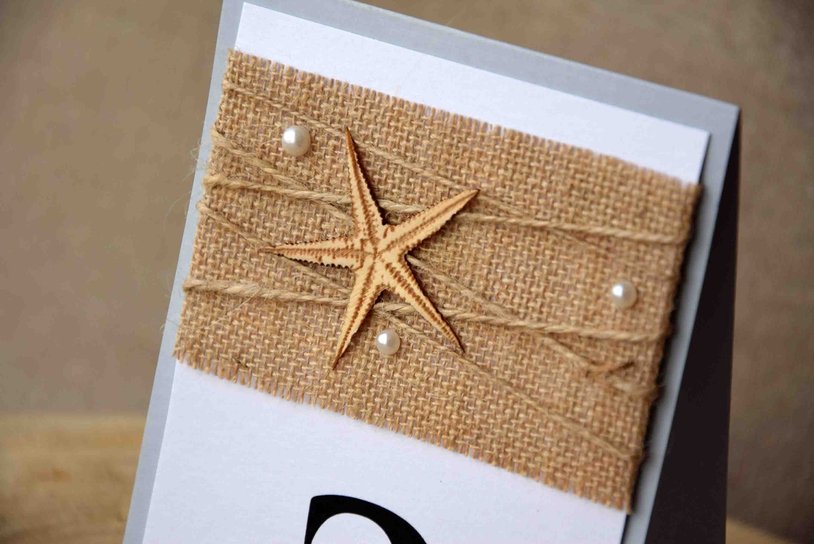 Beach Table Number Burlap Wedding Table Number Escort Cards | Etsy