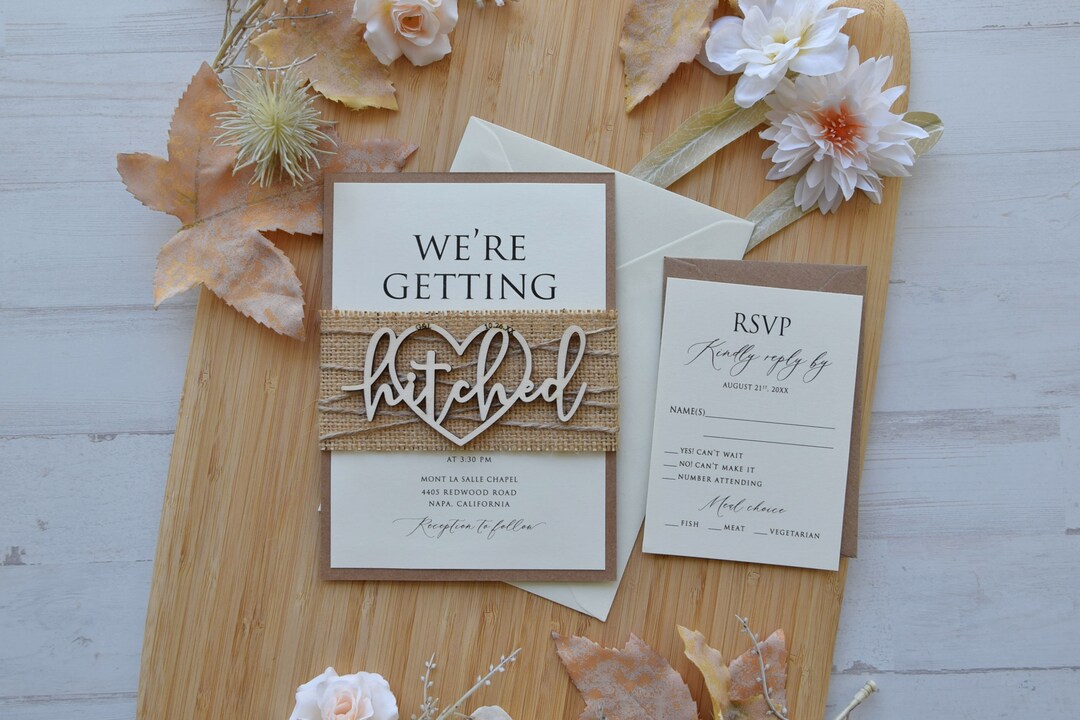 We're Getting Hitched Wedding Invitations, Personalized Wedding ...