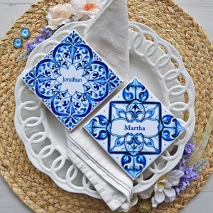 Set of 2 Portuguese Tiles With Guest's Name, Lisbon Collection ...