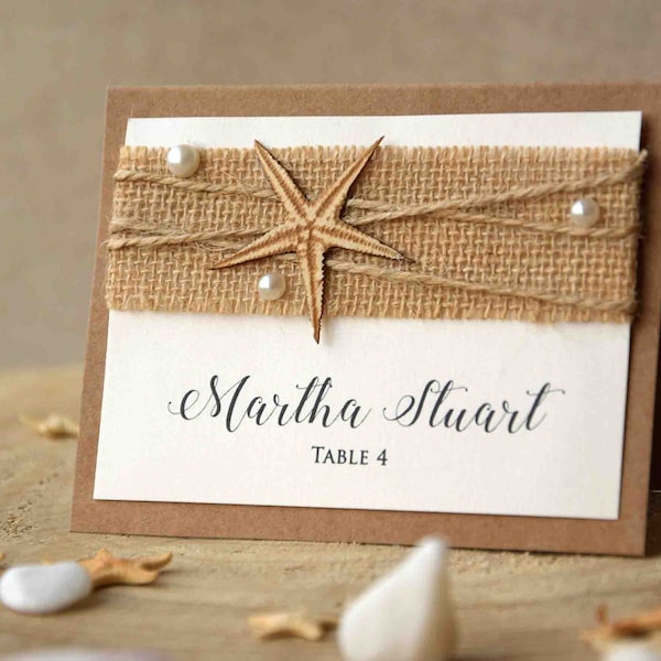 Beach Place Card - Etsy