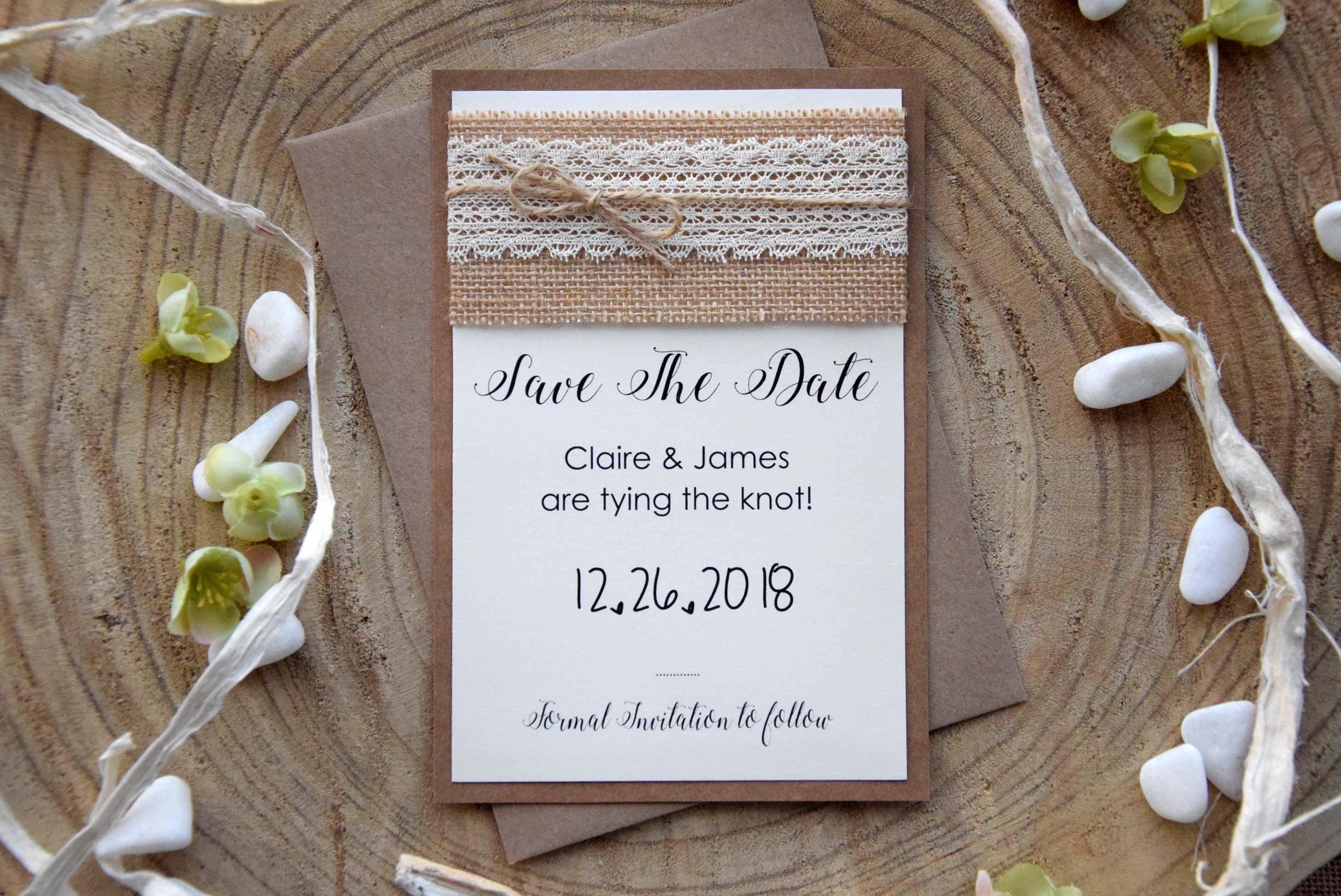 Rustic Fall Save The Dates Unique Custom Vintage Save The | Etsy