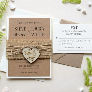 Personalized Rustic Wedding Invitations, Semi Custom Wood Wedding ...