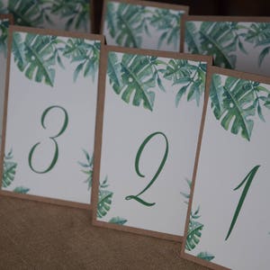 Botanical Wedding Table Numbers, Leafs Table Numbers, Botanical Leafs ...